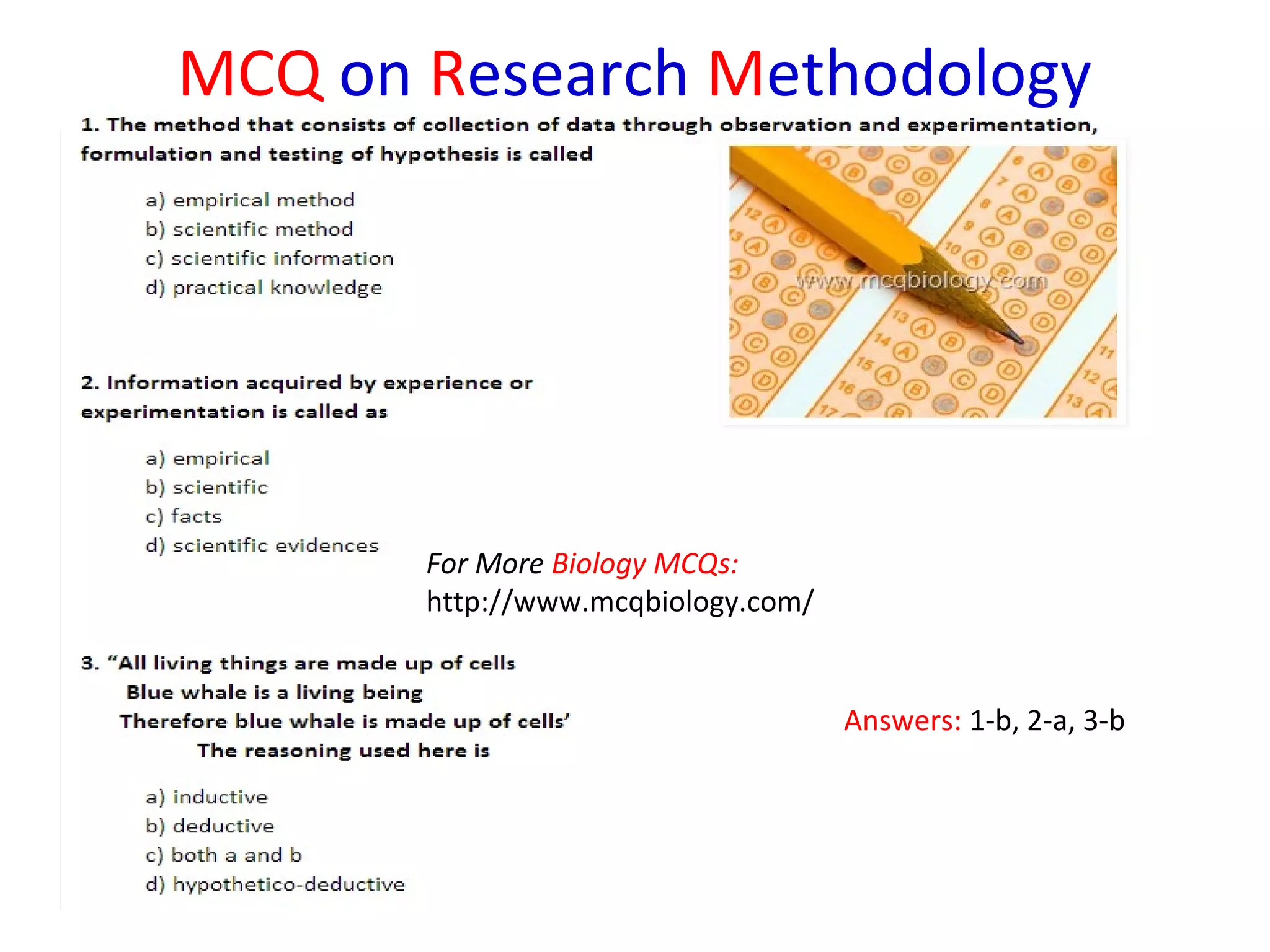 Biology MCQs (Multiple Choice Questions) | PPT