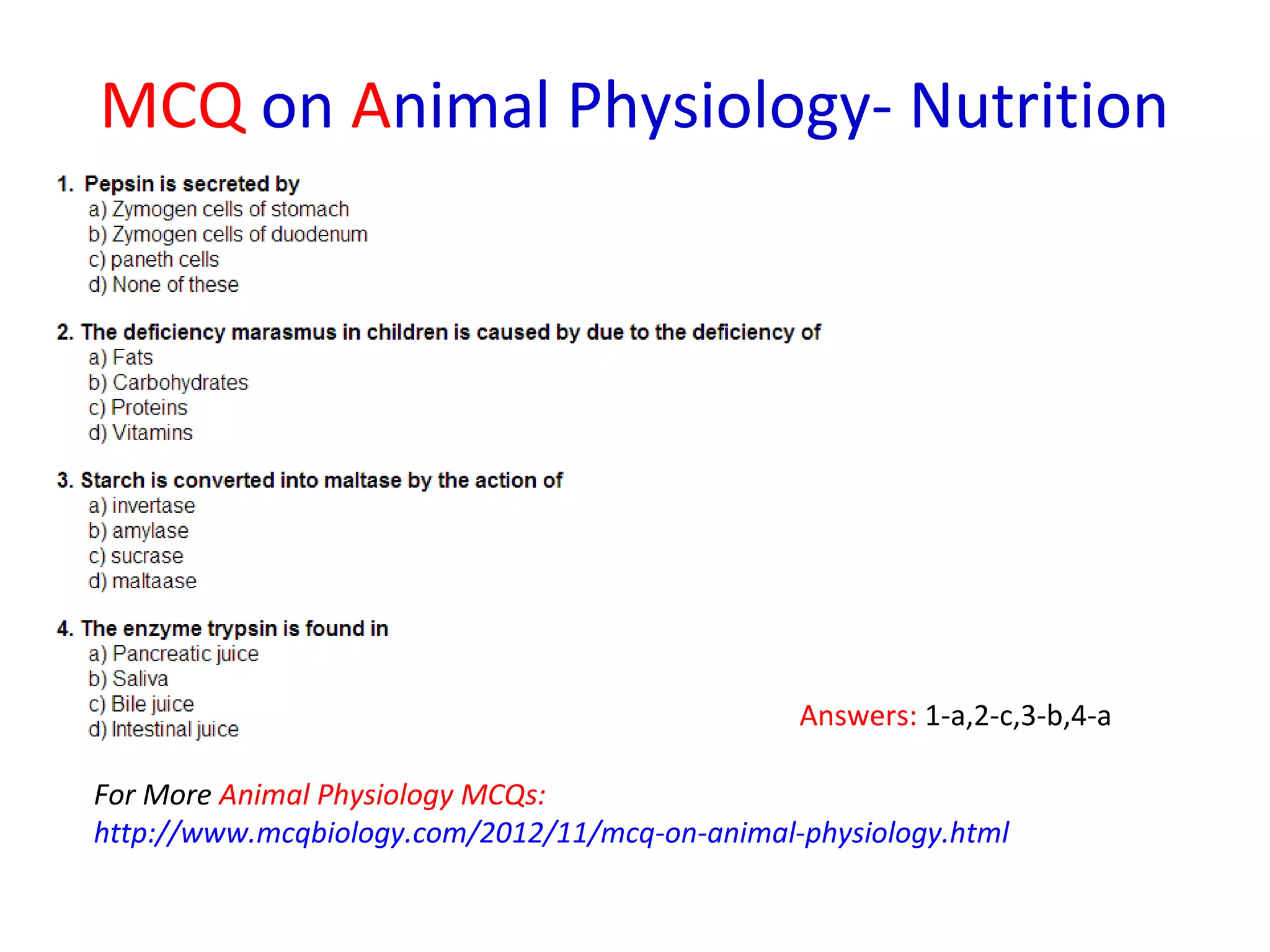 Biology MCQs (Multiple Choice Questions) | PPT