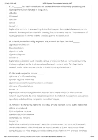 computer communication networks MCQs | PDF