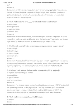 computer communication networks MCQs | PDF