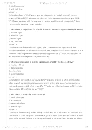 computer communication networks MCQs | PDF