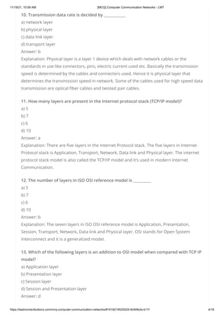 computer communication networks MCQs | PDF