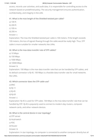 [Mcq] computer communication networks lmt2 | PDF