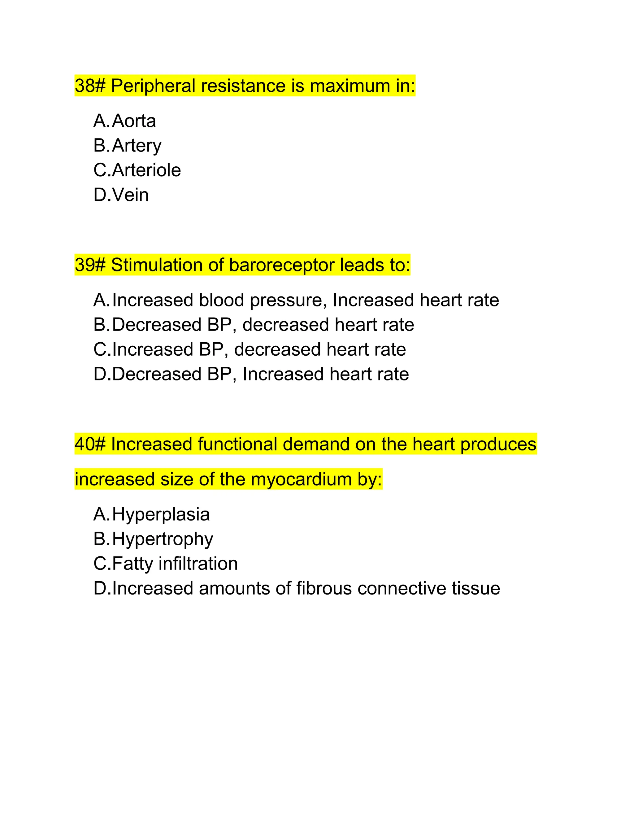 MCQ CVS Physiology | PDF