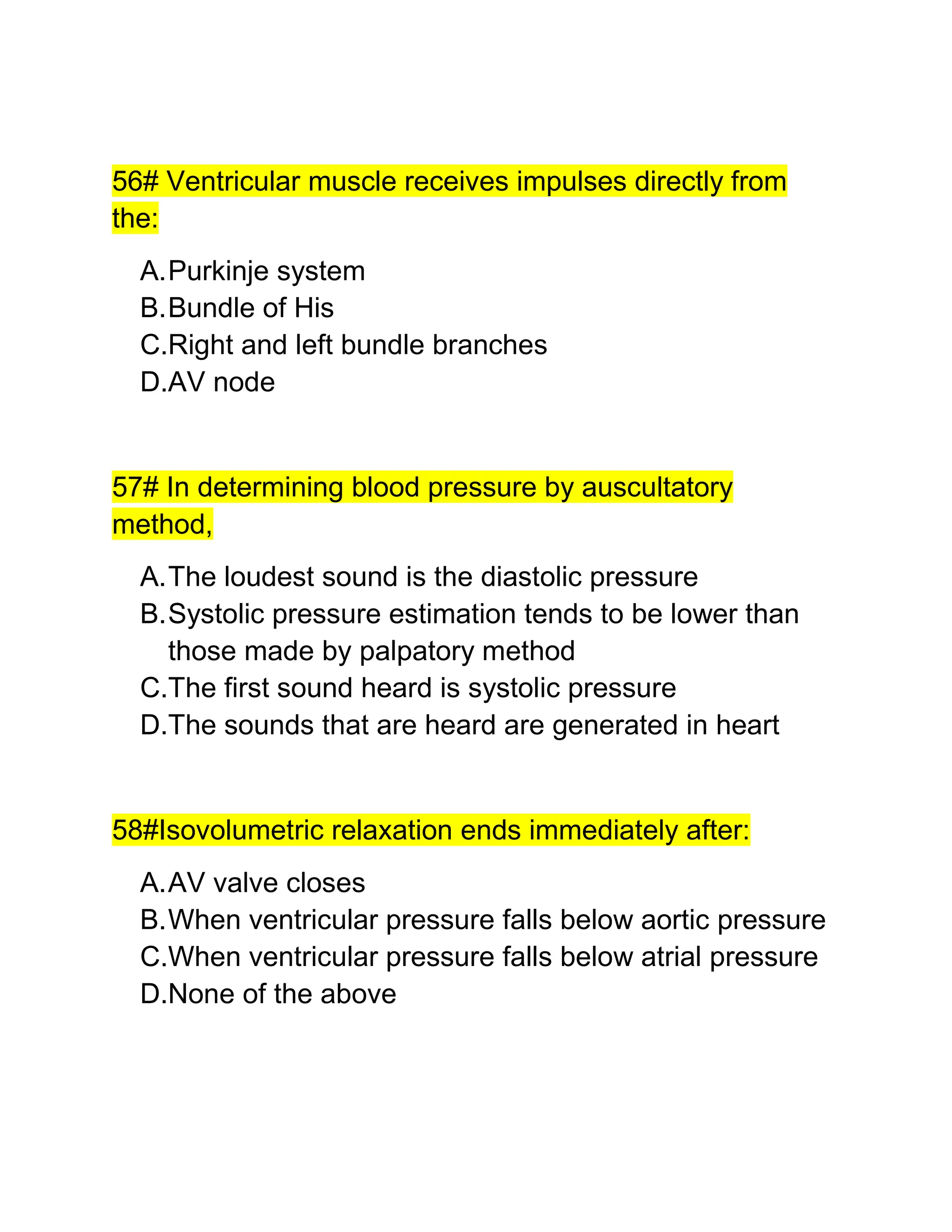 MCQ CVS Physiology | PDF