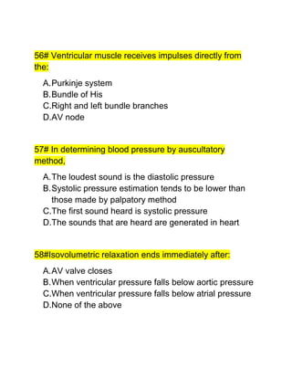 MCQ CVS Physiology | PDF