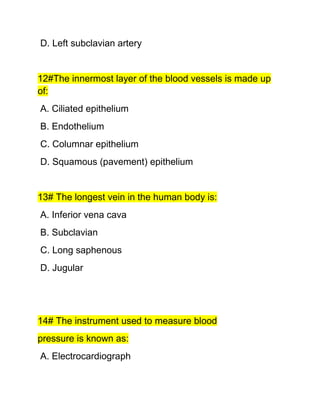 MCQ CVS Physiology | PDF