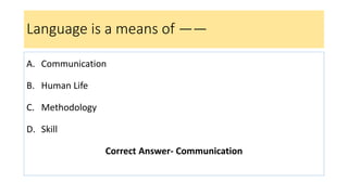 MCQ of English Language Education | PPTX
