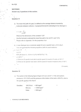 MCQ Ex in Fluid mechanics | PDF