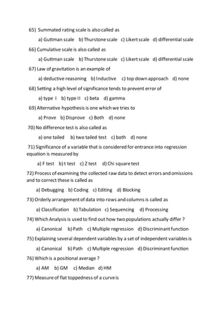 OBJECTIVE QUESTIONS IN INTRODUCTION TO SOCIAL RESEARCH | PDF