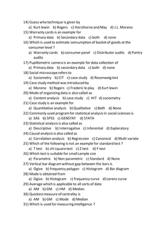 OBJECTIVE QUESTIONS IN INTRODUCTION TO SOCIAL RESEARCH | PDF