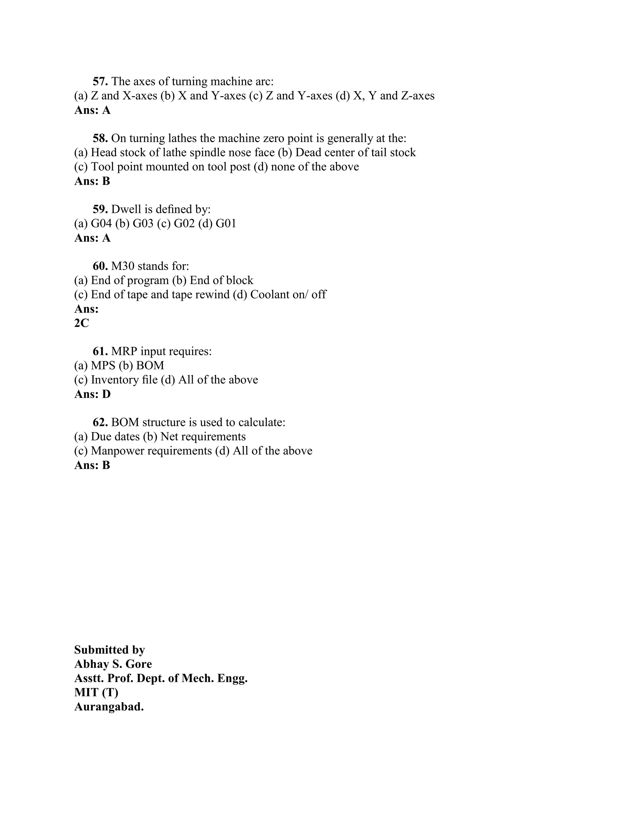 Multiple Choice Questions for CAD/CAM | PDF