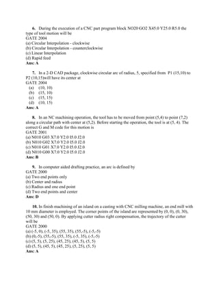 Multiple Choice Questions for CAD/CAM | PDF