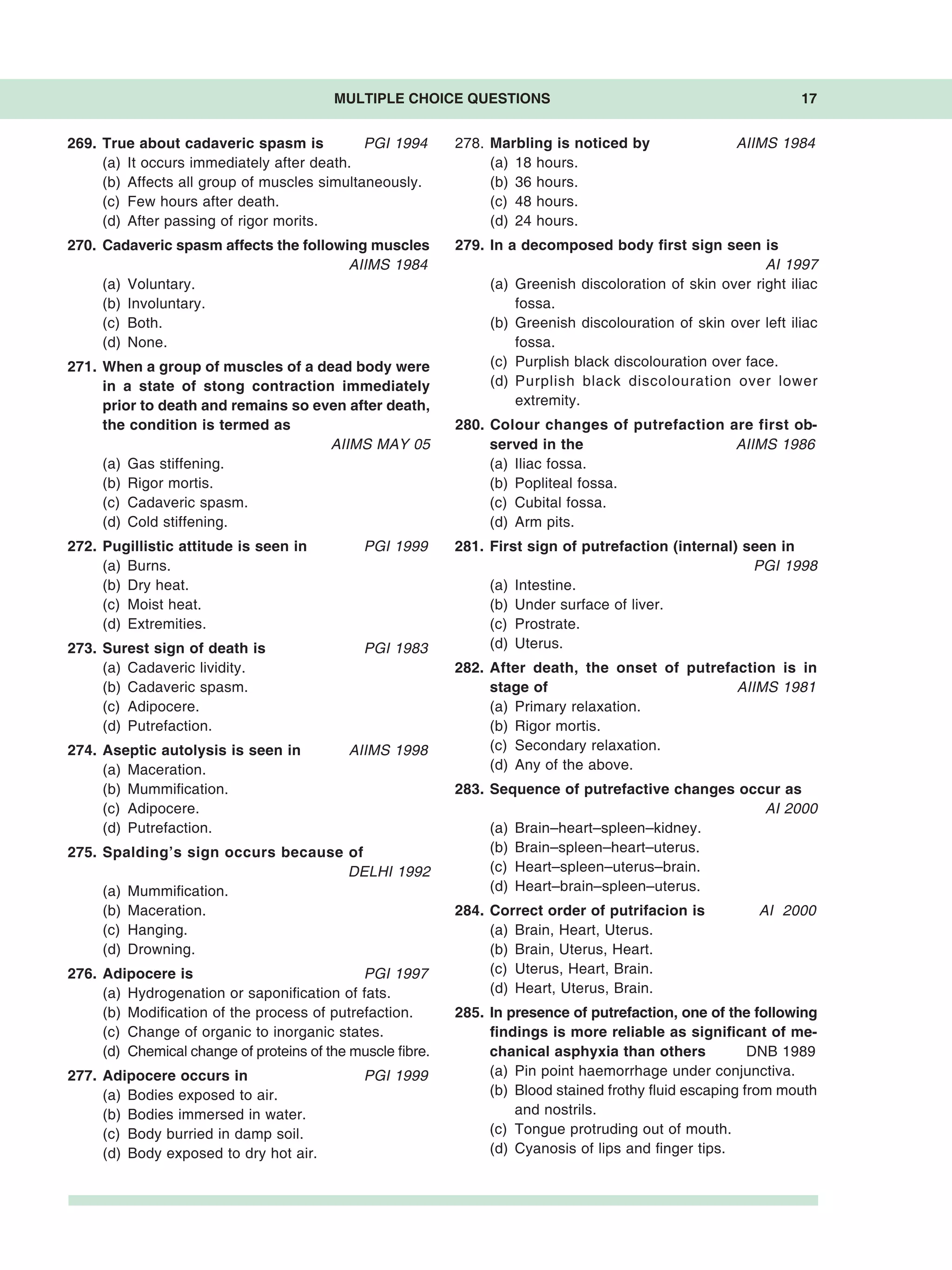 FORENSIC MEDICINE MCQS | PDF FORENSIC MEDICINE MCQS | PDF