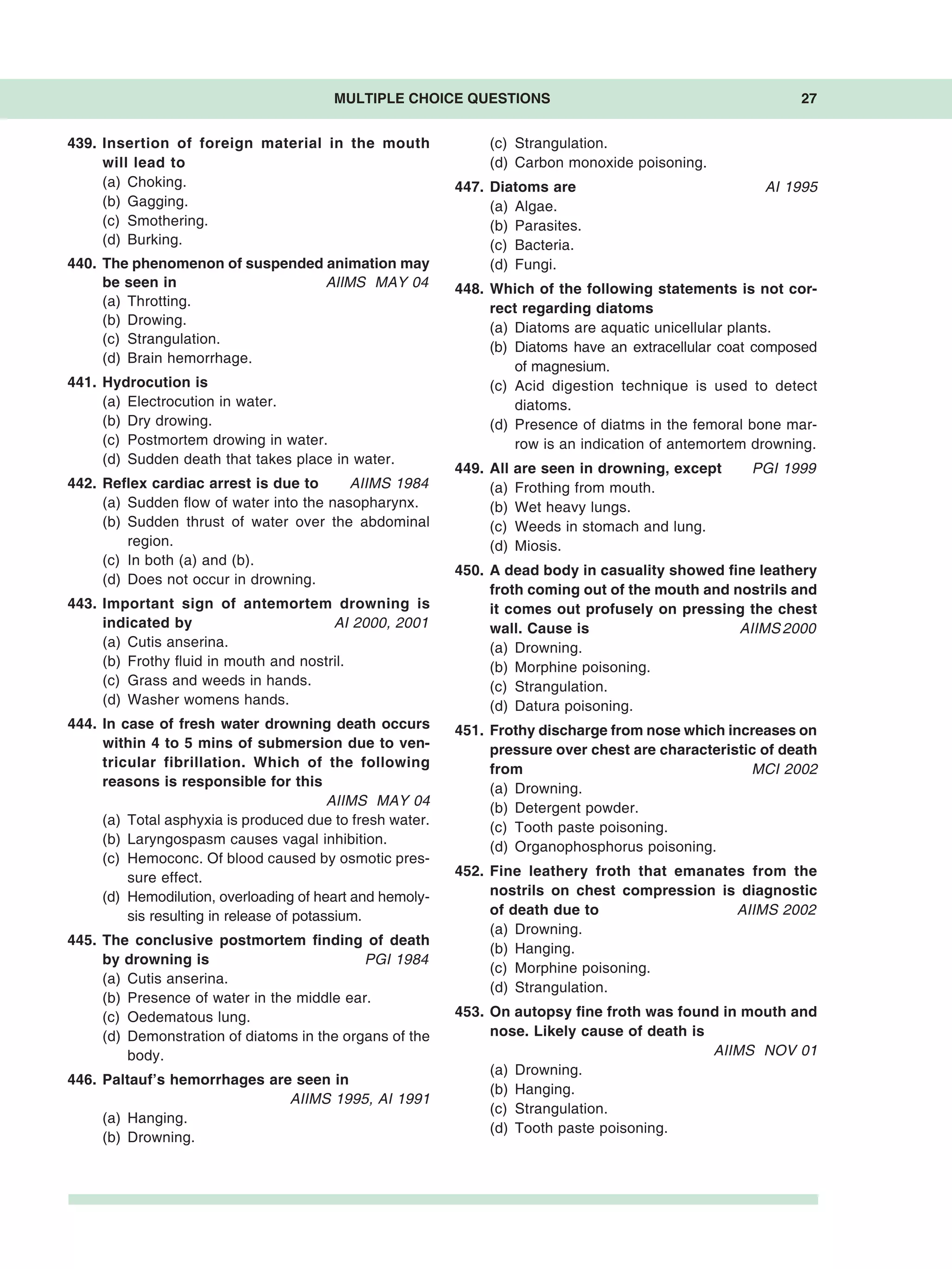 FORENSIC MEDICINE MCQS | PDF