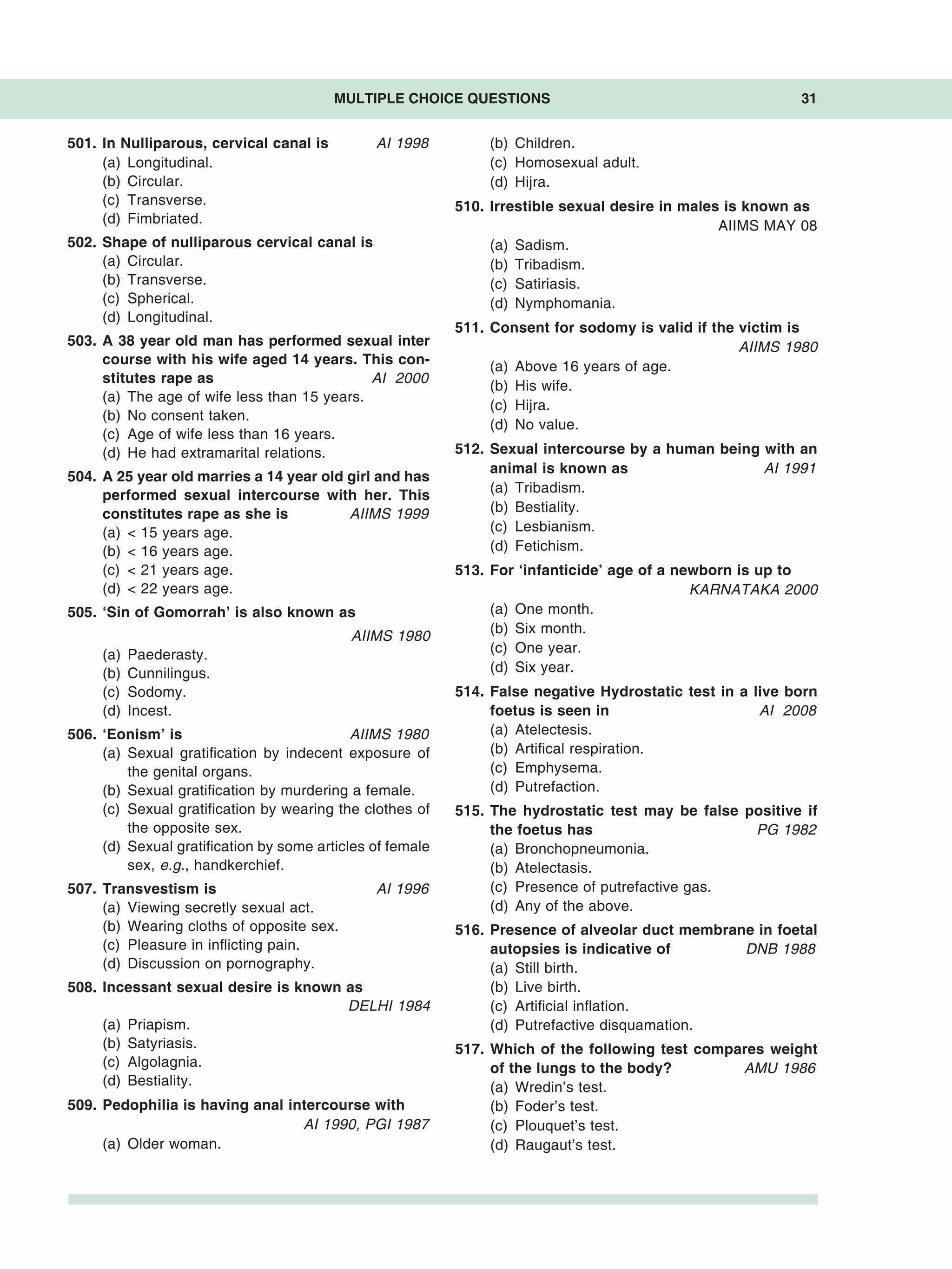 FORENSIC MEDICINE MCQS | PDF