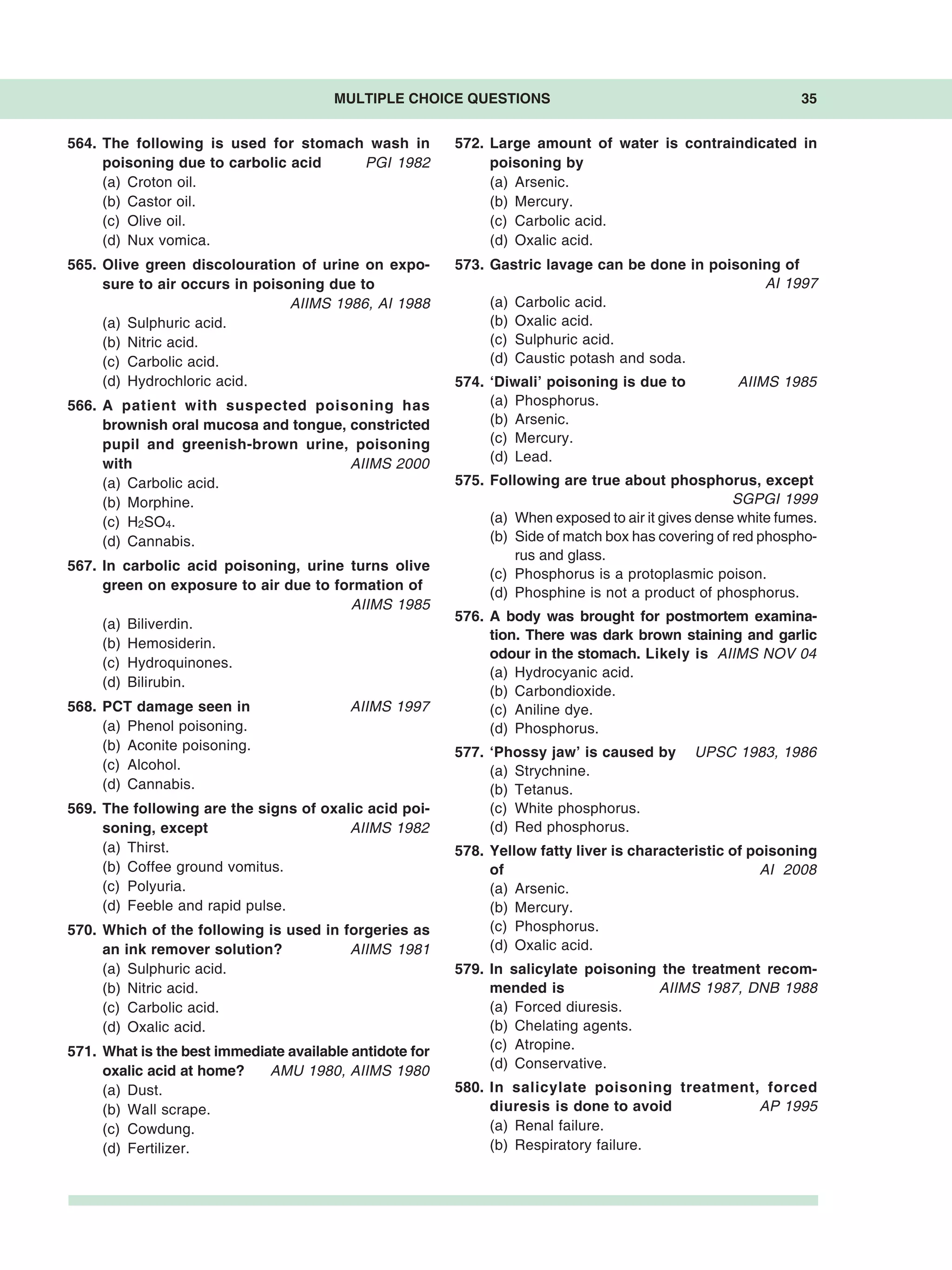 FORENSIC MEDICINE MCQS | PDF