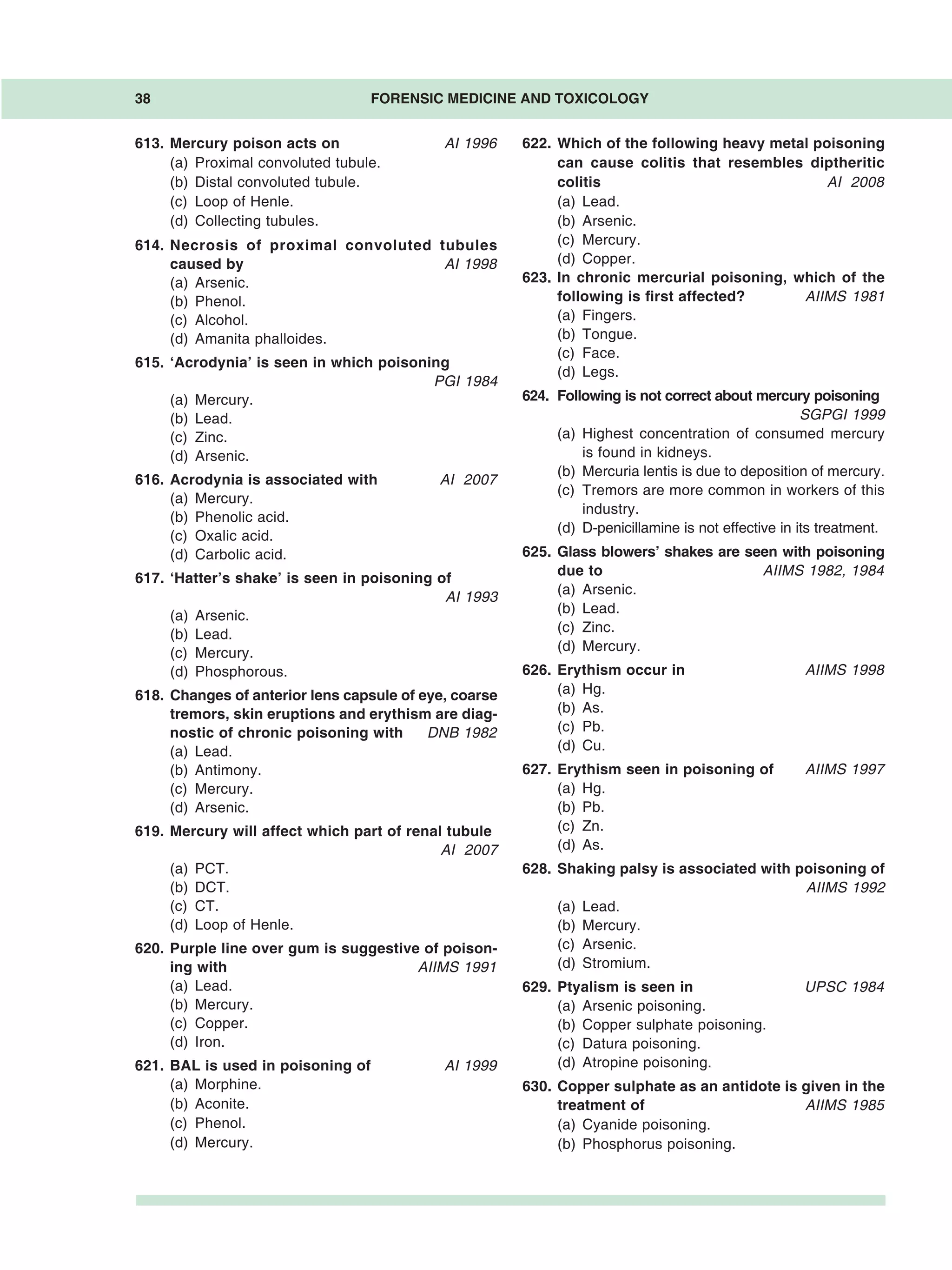 FORENSIC MEDICINE MCQS | PDF