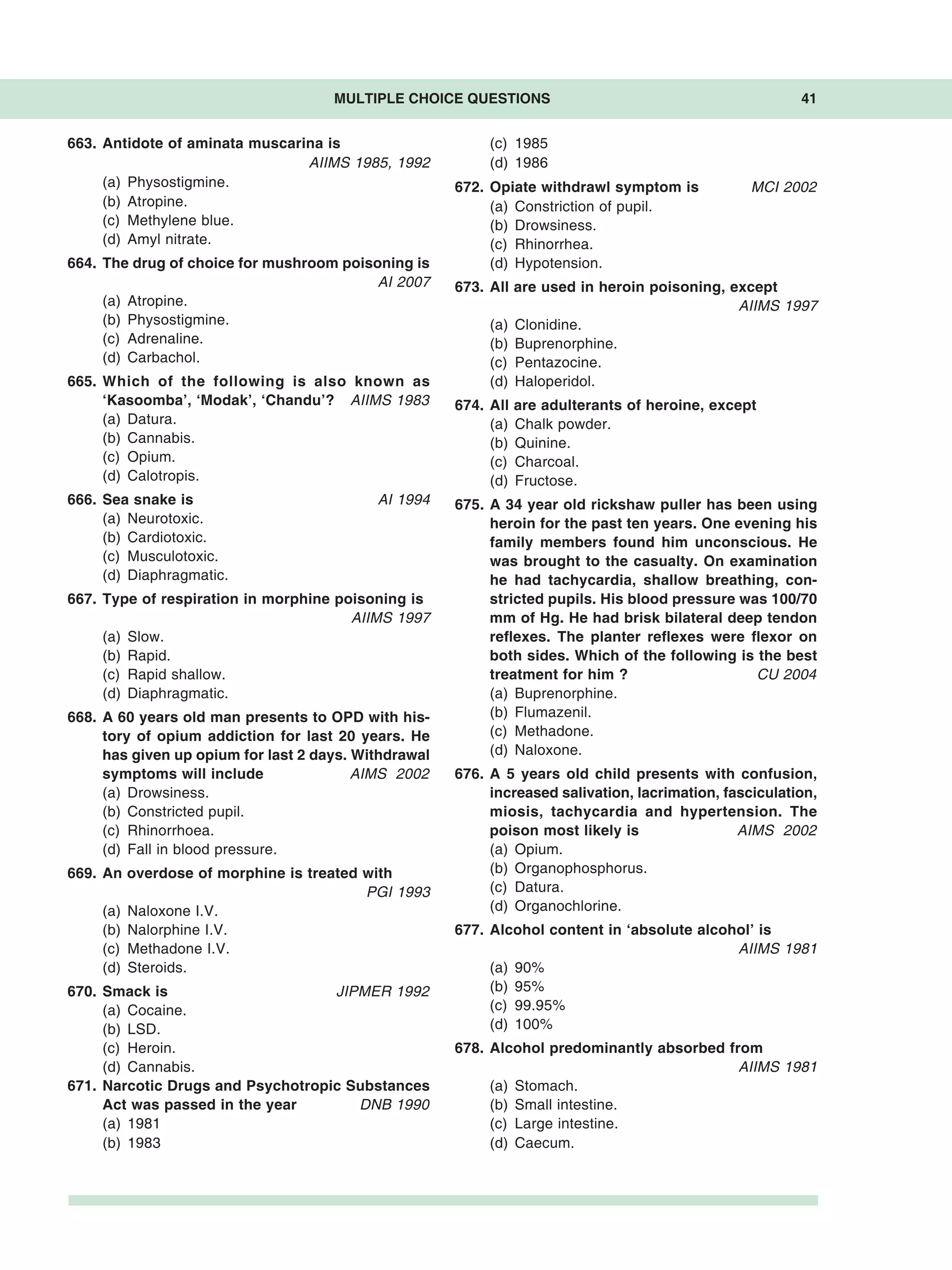 FORENSIC MEDICINE MCQS | PDF