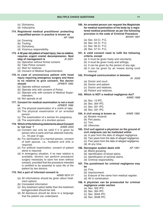 FORENSIC MEDICINE MCQS | PDF | Crime & Harmful Acts to Individuals ...