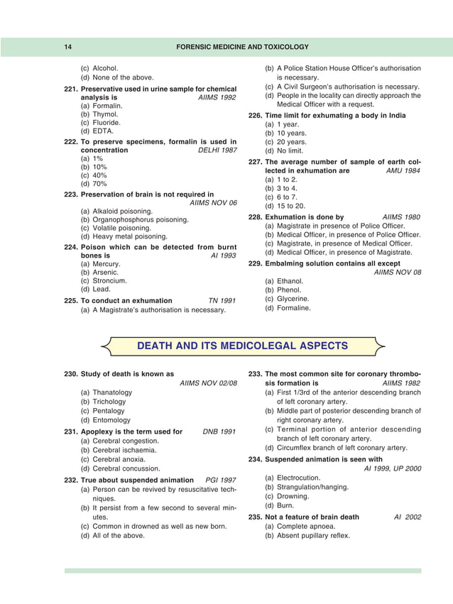 FORENSIC MEDICINE MCQS | PDF | Crime & Harmful Acts to Individuals ...