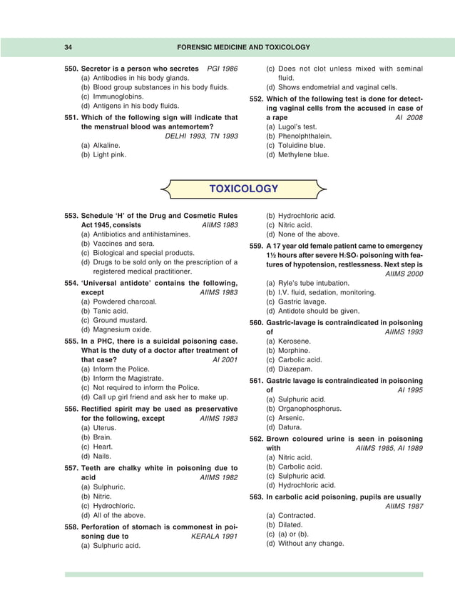 FORENSIC MEDICINE MCQS | PDF | Crime & Harmful Acts to Individuals, Society & Human Right ...