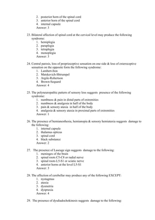 multiple choice questions on neurology pdf | DOC