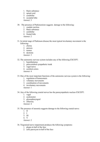multiple choice questions on neurology pdf | DOC