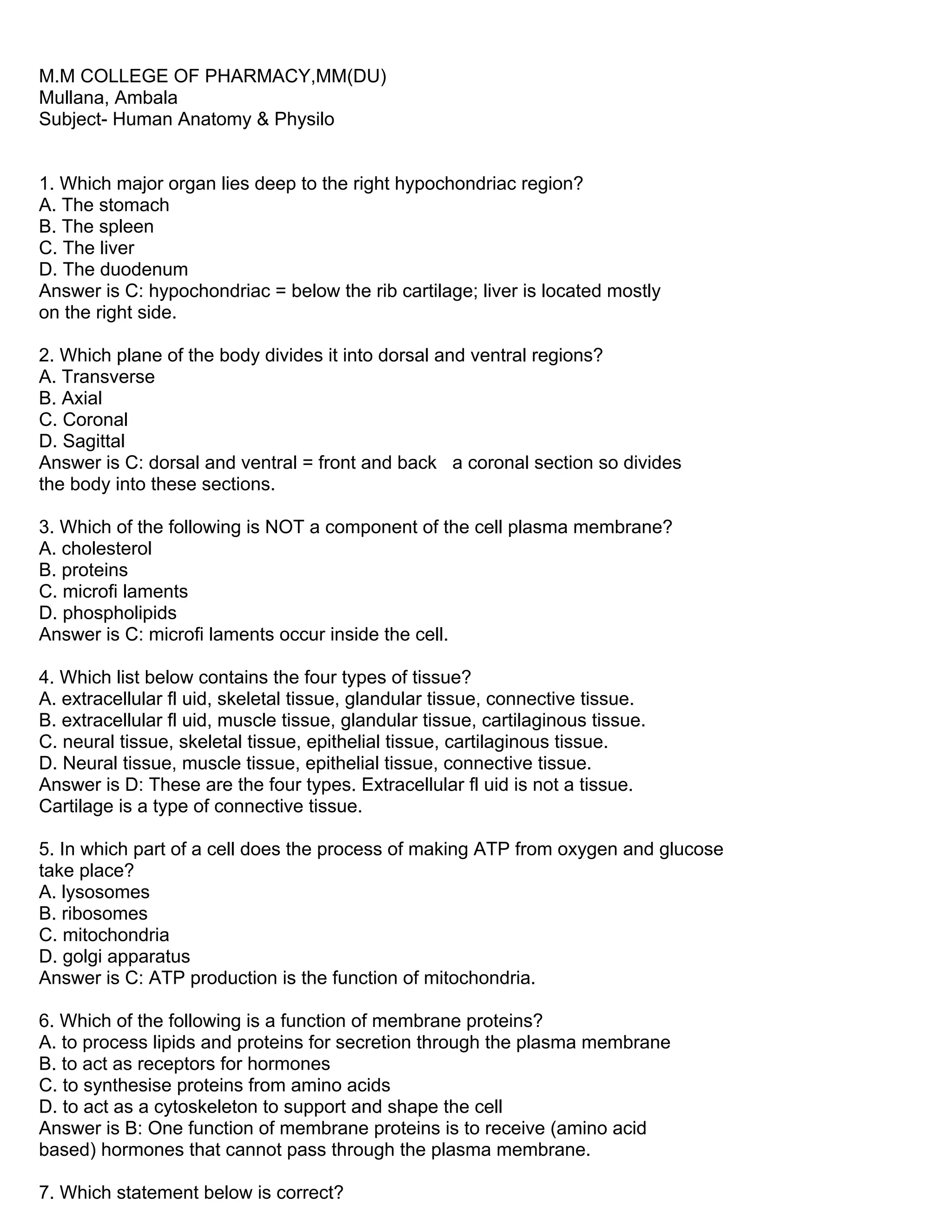 mcq Human Anatomy & Physiology.. pdf.pdf