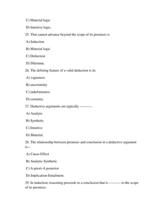 Mcq in traditional logic(1) | PDF | Physics | Science