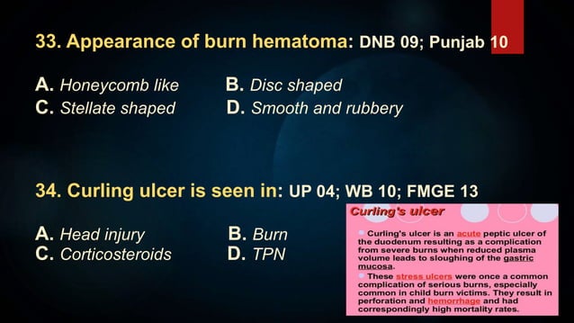 MCQ in burns with pictures | PPTX | First Aid | Injuries