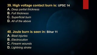 MCQ in burns with pictures | PPTX