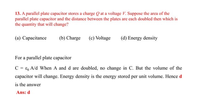MCQ in Electrostatics. for class XII pptx | PPTX
