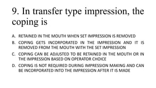 MCQ IN IMPRESSION IN IMPLANTS.pptx