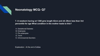 Mcq in neonatology 2023 | PPTX | Pregnancy | Reproductive Health