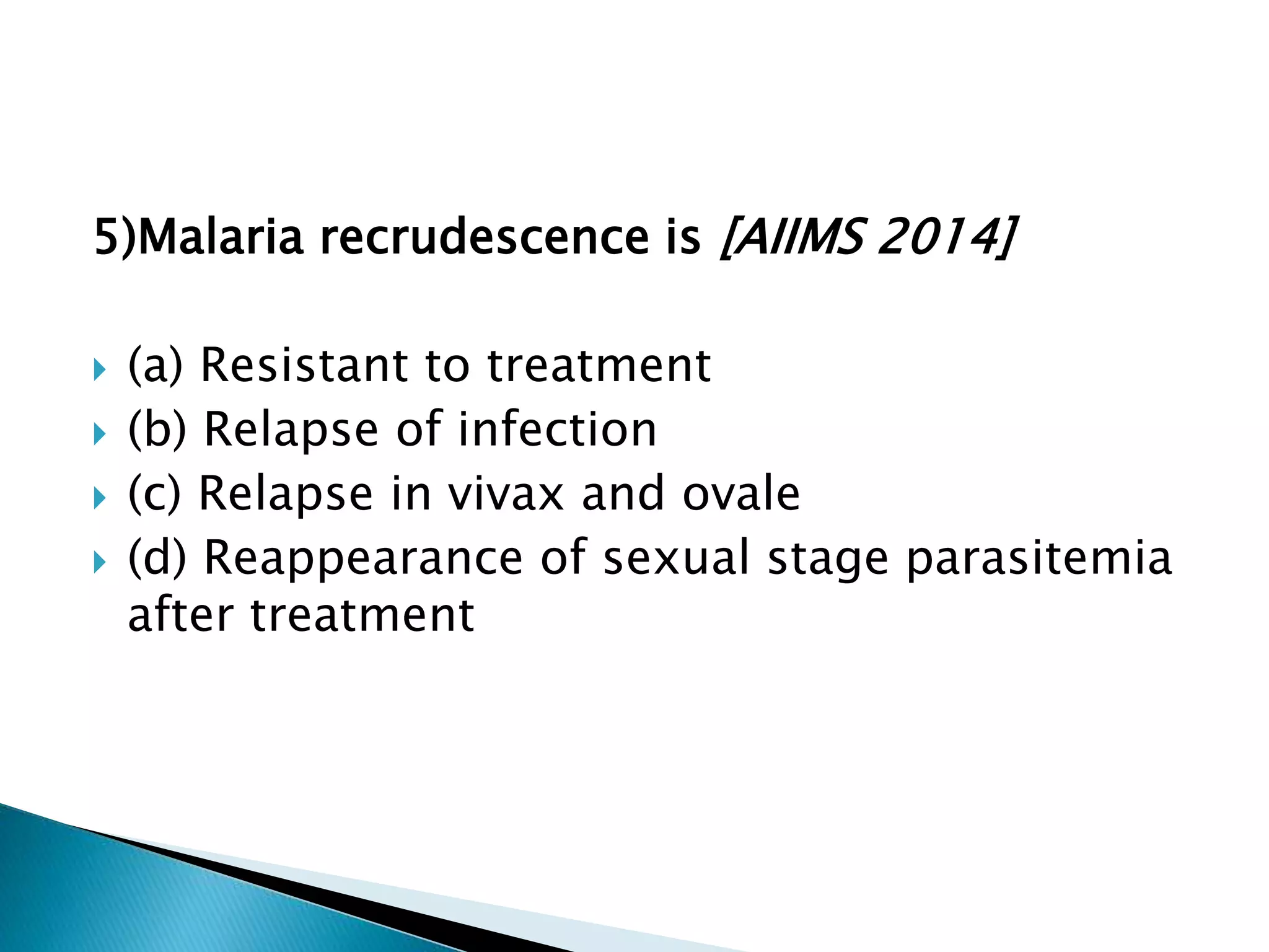 Mcq malaria | PPTX