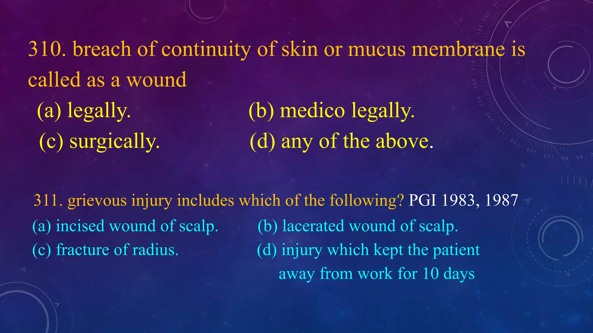 MCQ in MLI of wounds ppt | PPTX