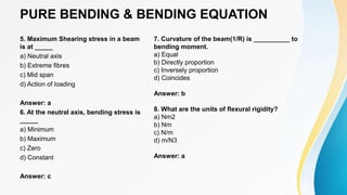 Mcq module 1 on pure bending | PPT