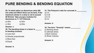 Mcq module 1 on pure bending | PPT