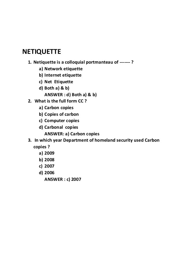 Netiquette | PDF