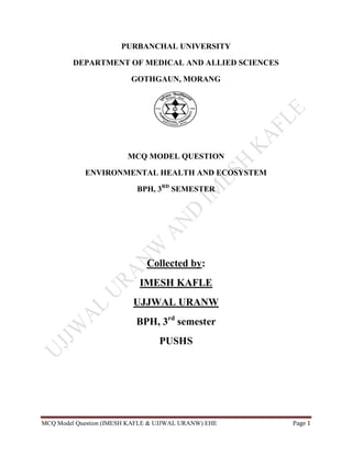 Mcq of environment for public health | PDF