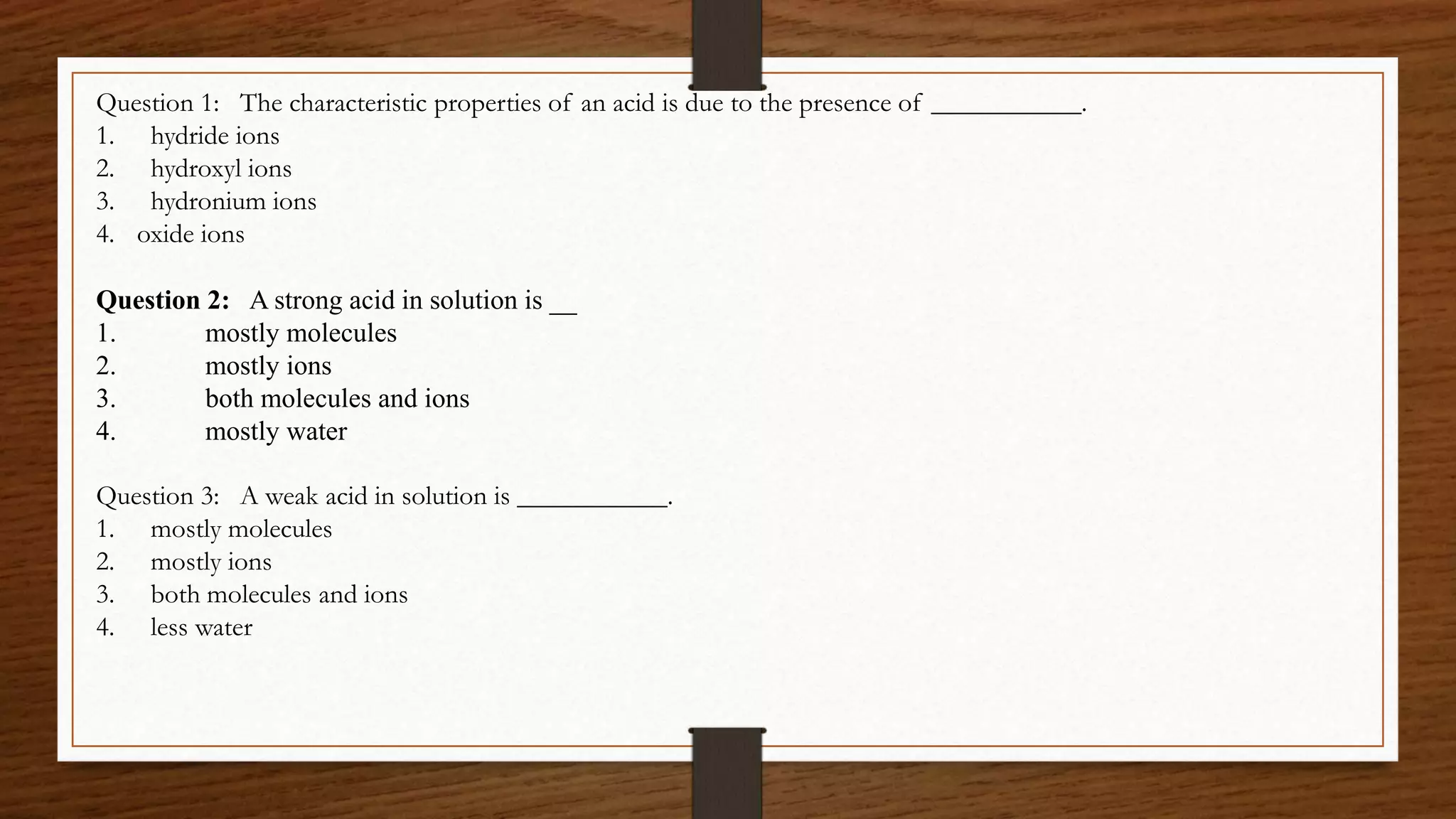 MCQ on Acids, Bases and Salts | PPTX