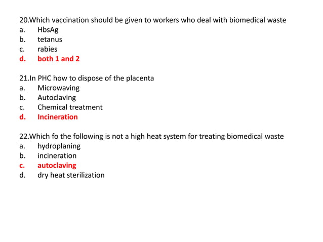 MCQ ON BMWM PPT.pptx | Infectious Diseases | Diseases and Conditions