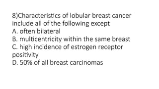 MCQ on breast malignancy_094105.pptx for ug | PPTX