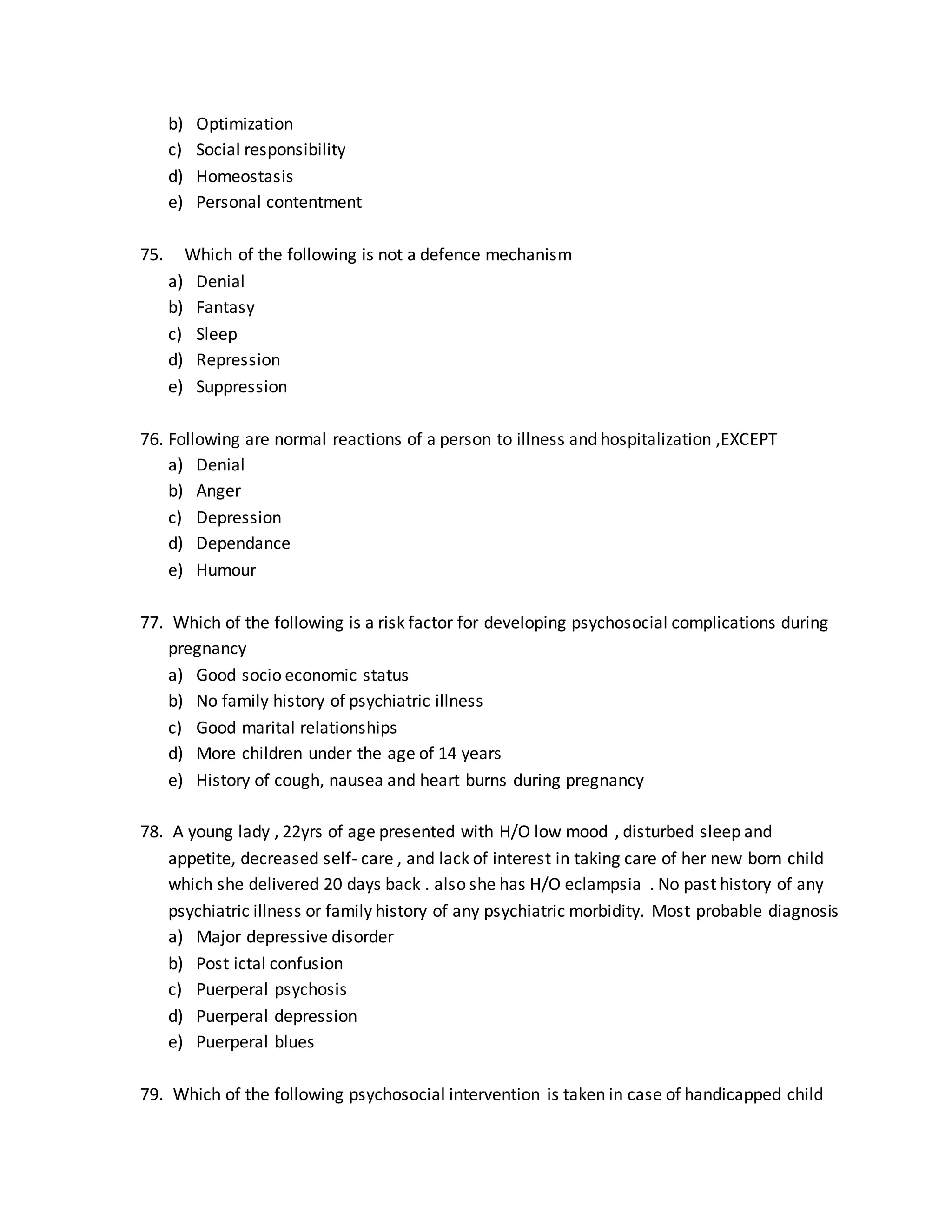 Mcq one best answer behavioral sciences | DOCX