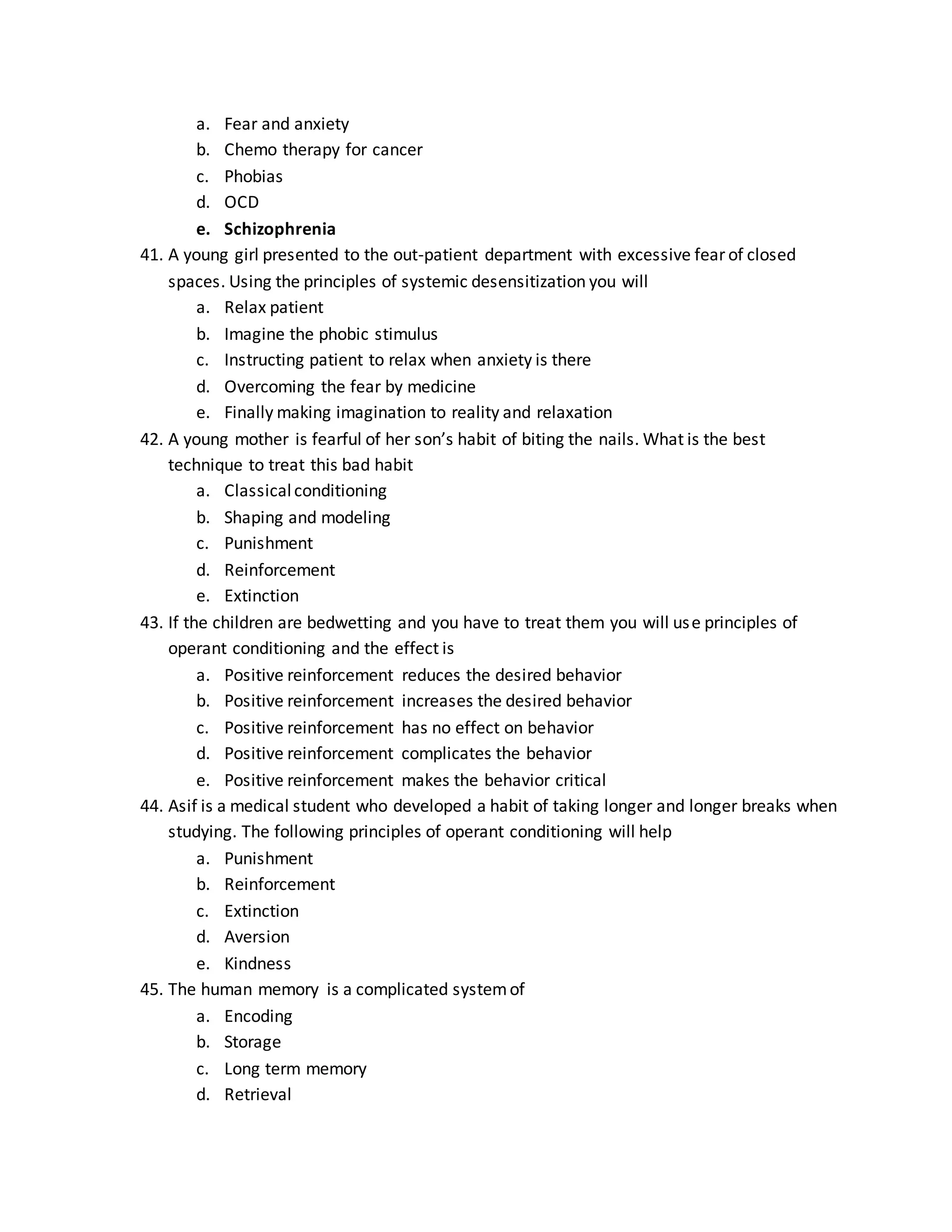 Mcq one best answer behavioral sciences | DOCX