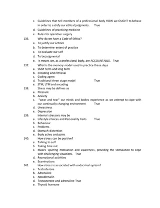 Mcq one best answer behavioral sciences | DOCX
