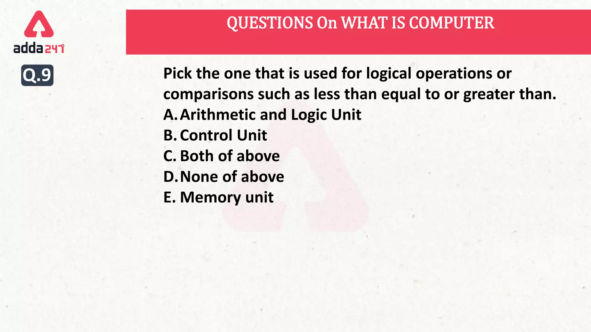 Mcq on fundamental of computer | PPTX | Computing | Technology & Computing