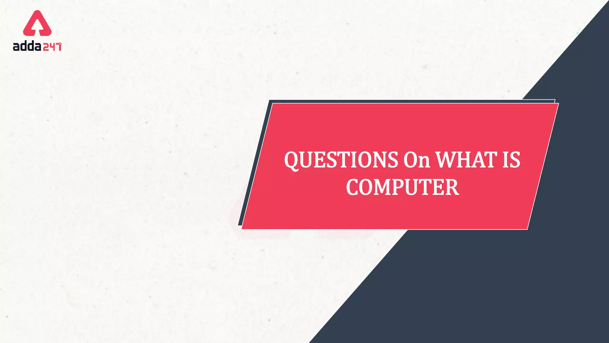 Mcq on fundamental of computer | PPTX | Computing | Technology & Computing