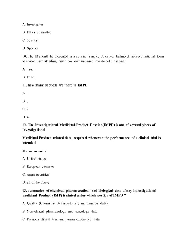 MCQ on IMPD and IB | DOCX